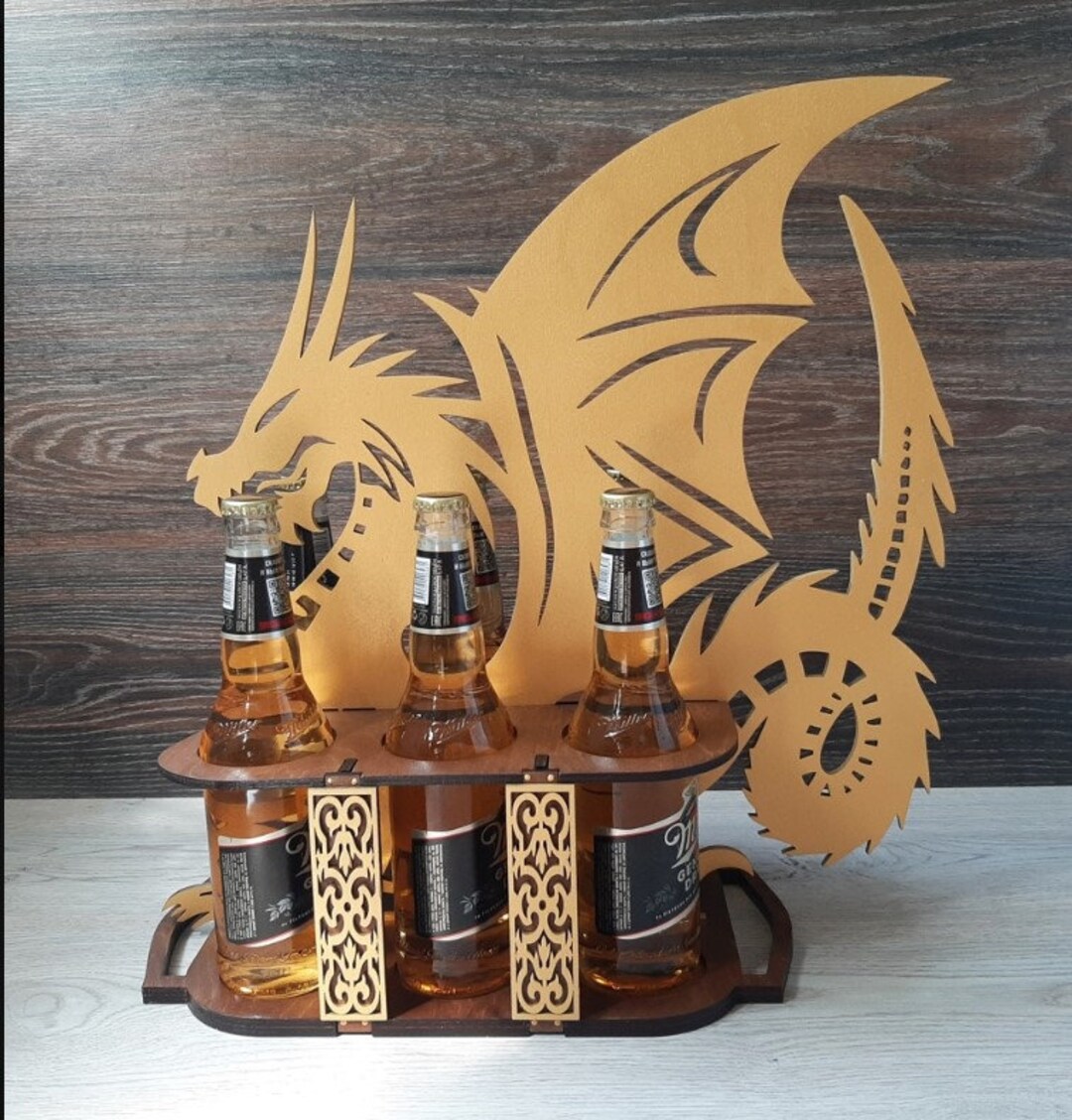 Dragon- Beer 3D Model Puzzle Tray and Drink Holder Svg Dxf File 3D ...