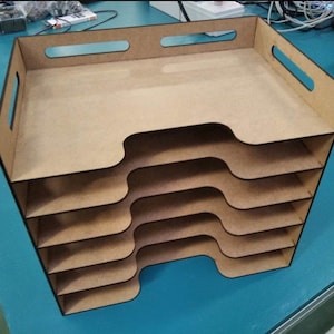 Laser Cut Desktop File Sorter A4 Office Document Organizer Storage Cdr ...