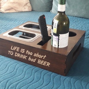 Drink Organizer Tv Remote Mobile Holder Snack Container3d Wooden Puzzle ...