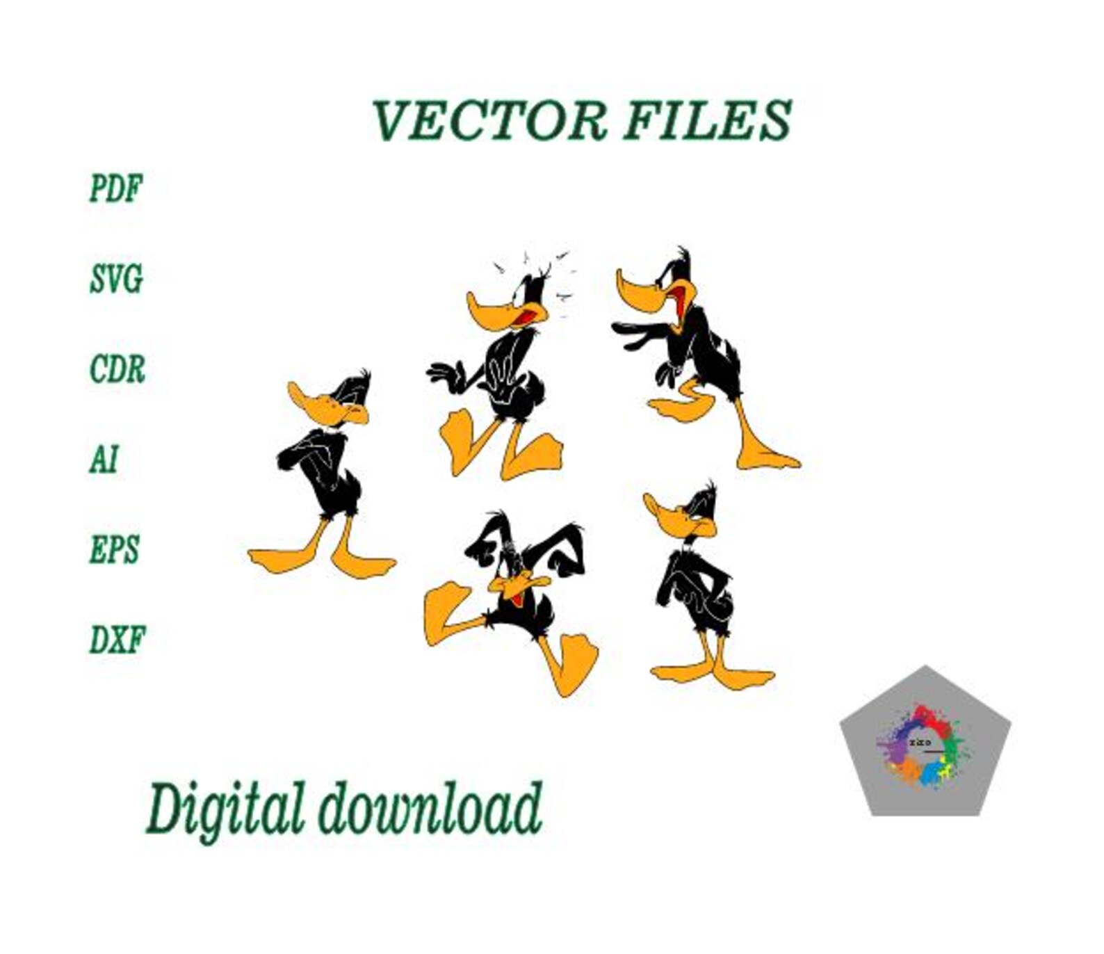 Daffy Duck Svg Cut File Daffy Duck Bundle Vector Cricut Silhouette Cut ...