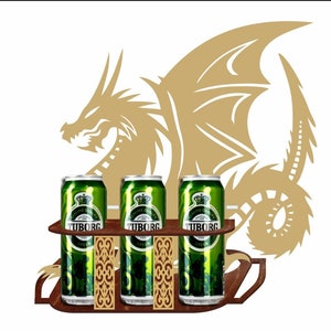 Dragon- Beer 3D Model Puzzle Tray and Drink Holder Svg Dxf File 3D ...