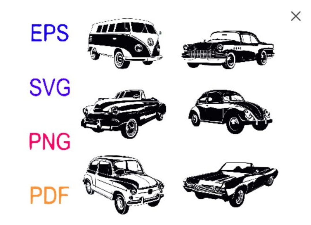 Car Svg Cut File Car Bundle Svg Png Silhouette Svg File Classic Car Svg ...