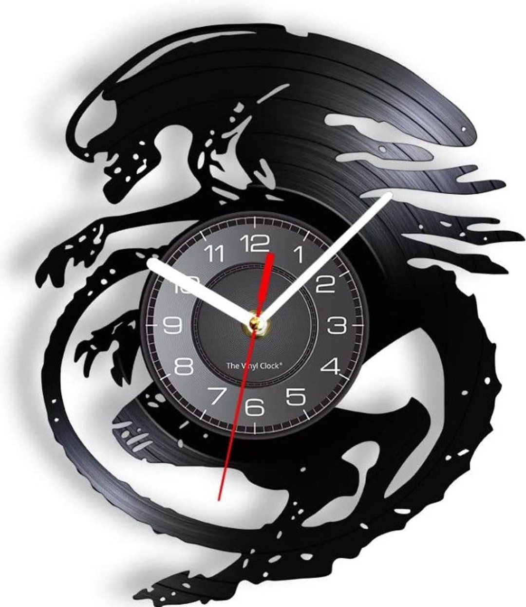 Alien Xenomorph Vinyl Wall Clock Template: DXF SVG Vector Cut File ...