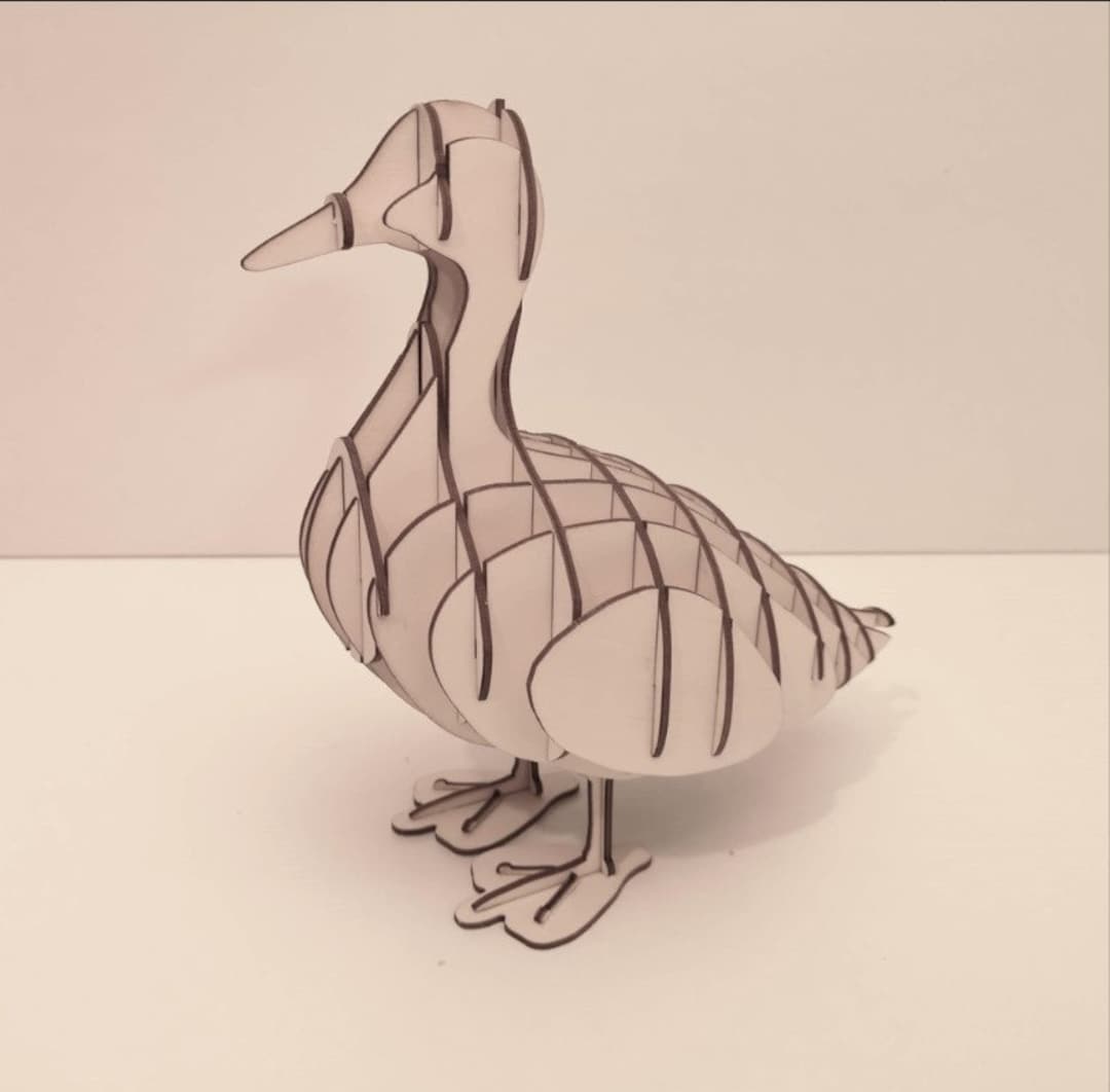 Wooden Duck 3D Puzzle 3D Model Laser Cut Files Cnc Vector Cdr Dxf Svg ...