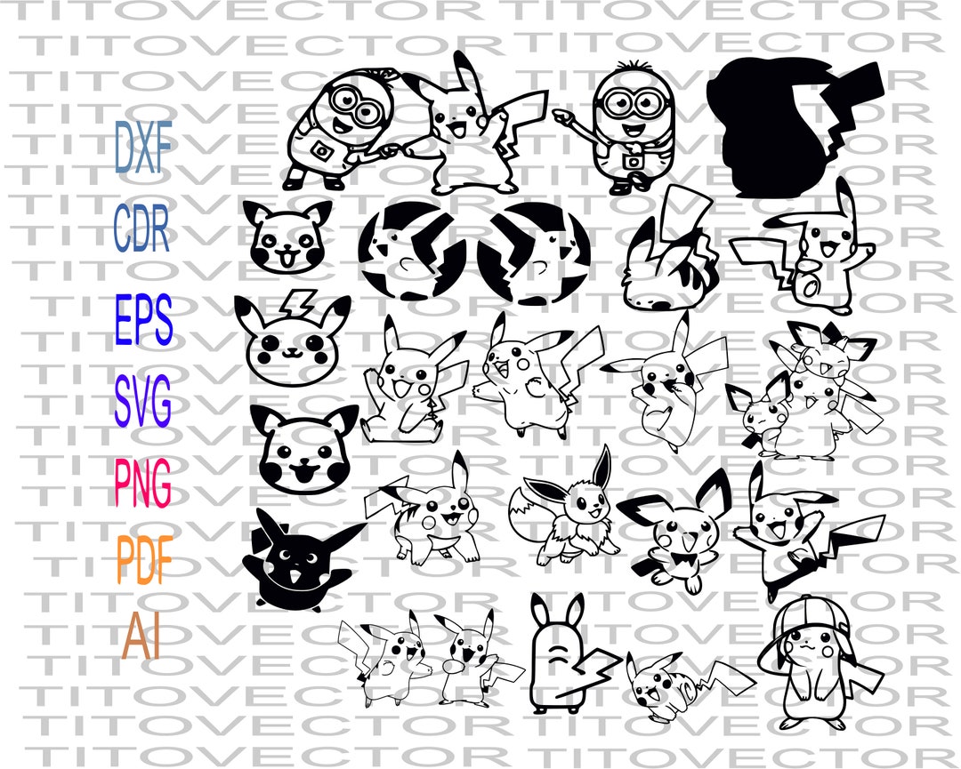 Pikachu Svg Cut File – Vector Digital Design (png, Ai, Pdf, Eps) - Etsy UK