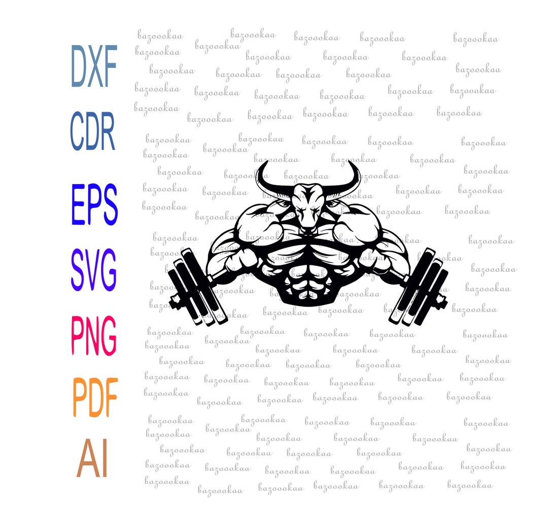 Bull Bodybuilder Svg Png Ai Pdf Eps Cut File Vector Bull Design Vector ...