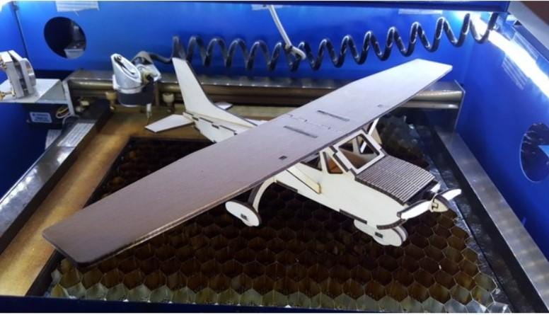 Plantilla cnc 3D de avión cessna, modelo 3D, rompecabezas, cdr, svg ...