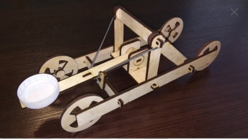 Modelo de catapulta de madera 3D: archivo DXF SVG cortado con láser ...