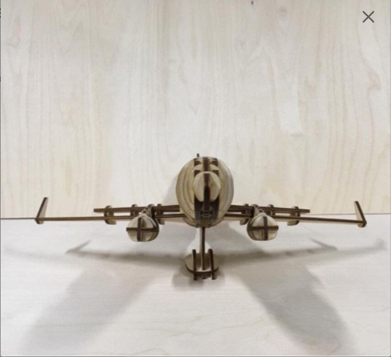 Airplane 3D Model 3D Puzzle Cdr Dxf Svg Vector File Cut Cnc - Etsy