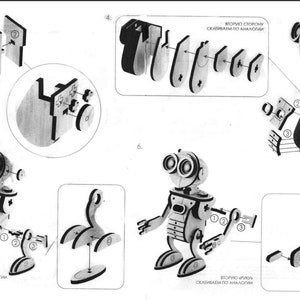 Robot- 3D Model Puzzla 3mm Wooden Dxf Cdr Pdf File Laser Cut Template ...