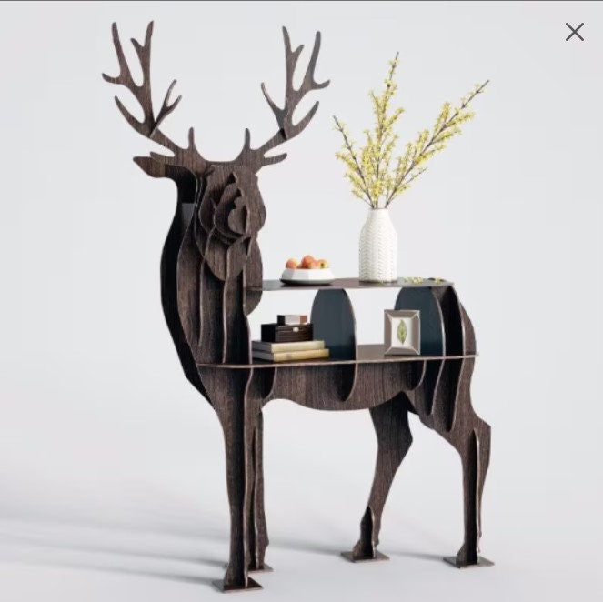 Wooden 3D Deer Bookcase Shelf 3d Wooden 3D Model Puzzle File - Etsy Norway