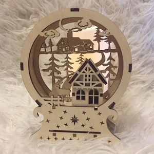 Laser Cut - Christmas Gift New Year Night Lamp -puzzle 3D Model Laser ...