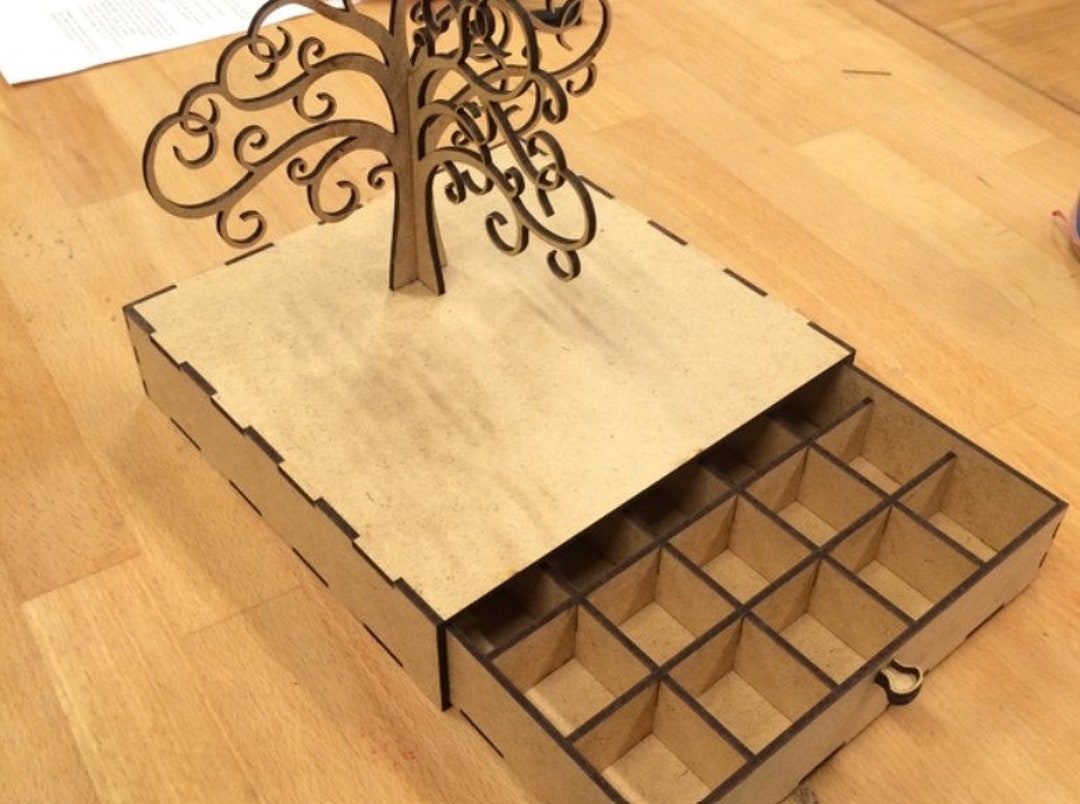Earring Tree Jewelry Box 3D Model: Laser Cut File (DXF, SVG) - Etsy Canada