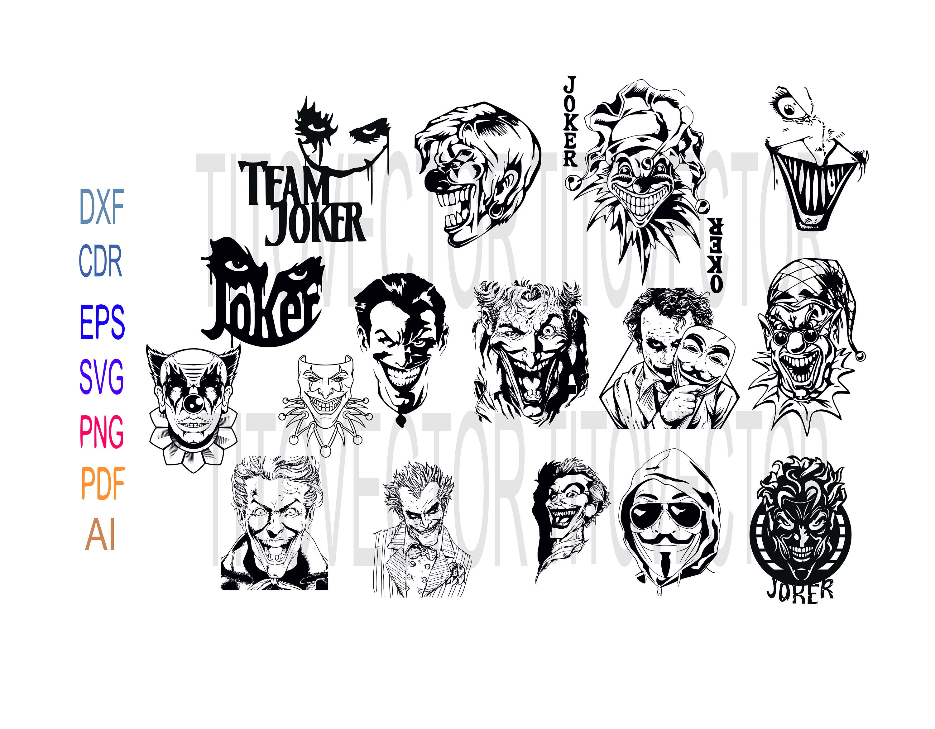 De Joker Omtrek Tekening JOMICO Joker Cosplay Pruiken Clown Halloween
