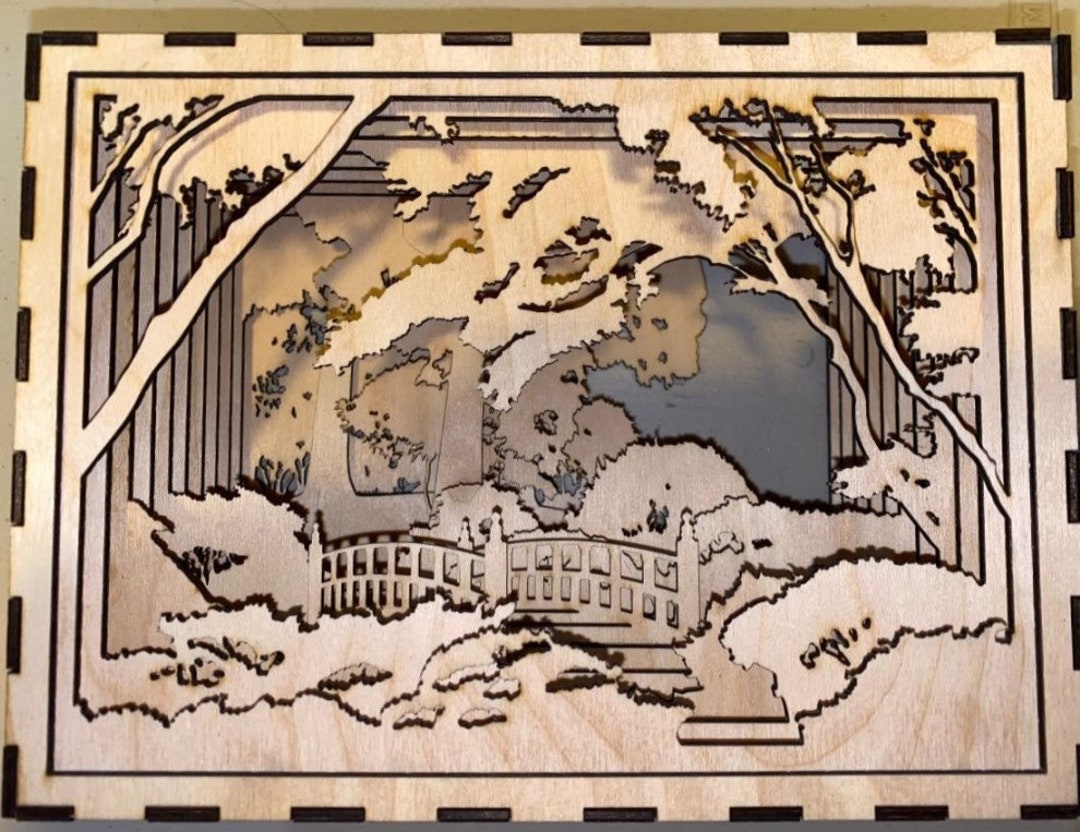 3D Landscape- in a Box 3mm 3d Model Puzzle File Svg Cdr Dxf Vector - Etsy