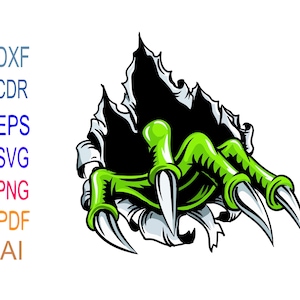 Monster Hand Decal Svg Png Cdr Vector Cricut File Instant Download ...