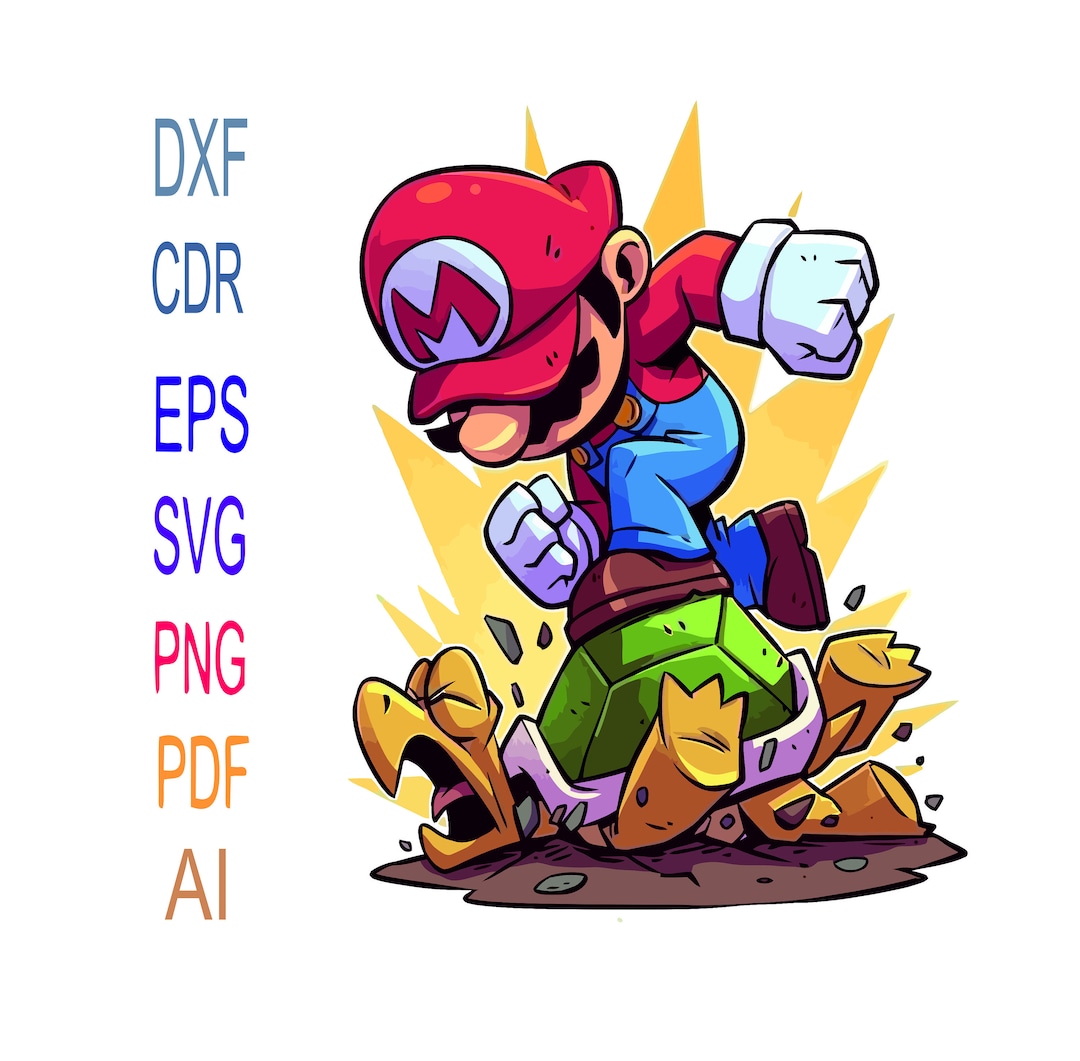 Super Mario Svg Cut File Digital Vector Png Ai Eps Pdf Files - Etsy