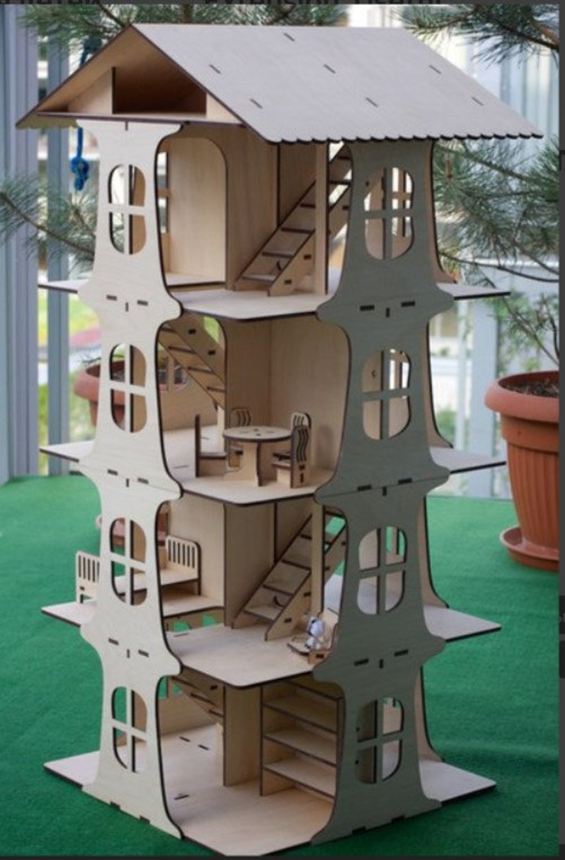 3D House 5 Floors 3dpuzzle Template 3D Model Puzzle File Svg - Etsy