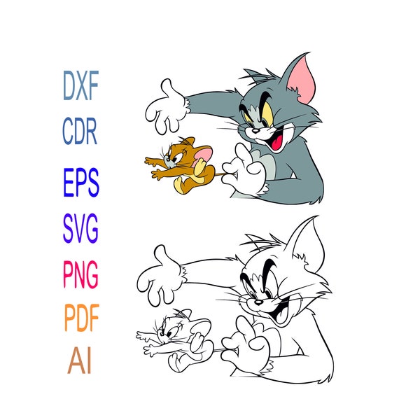 Tom Jerry Svg - Etsy