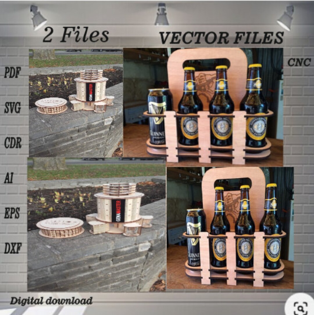 Beer Stand Laser Cut Wooden 3D Wooden Puzzle Dxf File 3D Model Vector ...