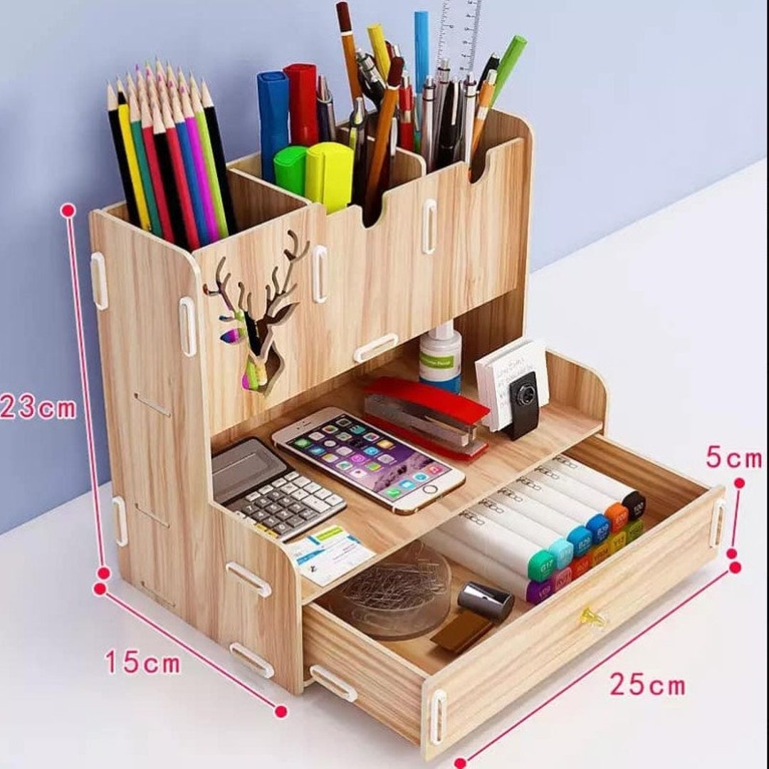 Desktop Organizer 3D Model: Laser Cut File (DXF, SVG) - Etsy UK