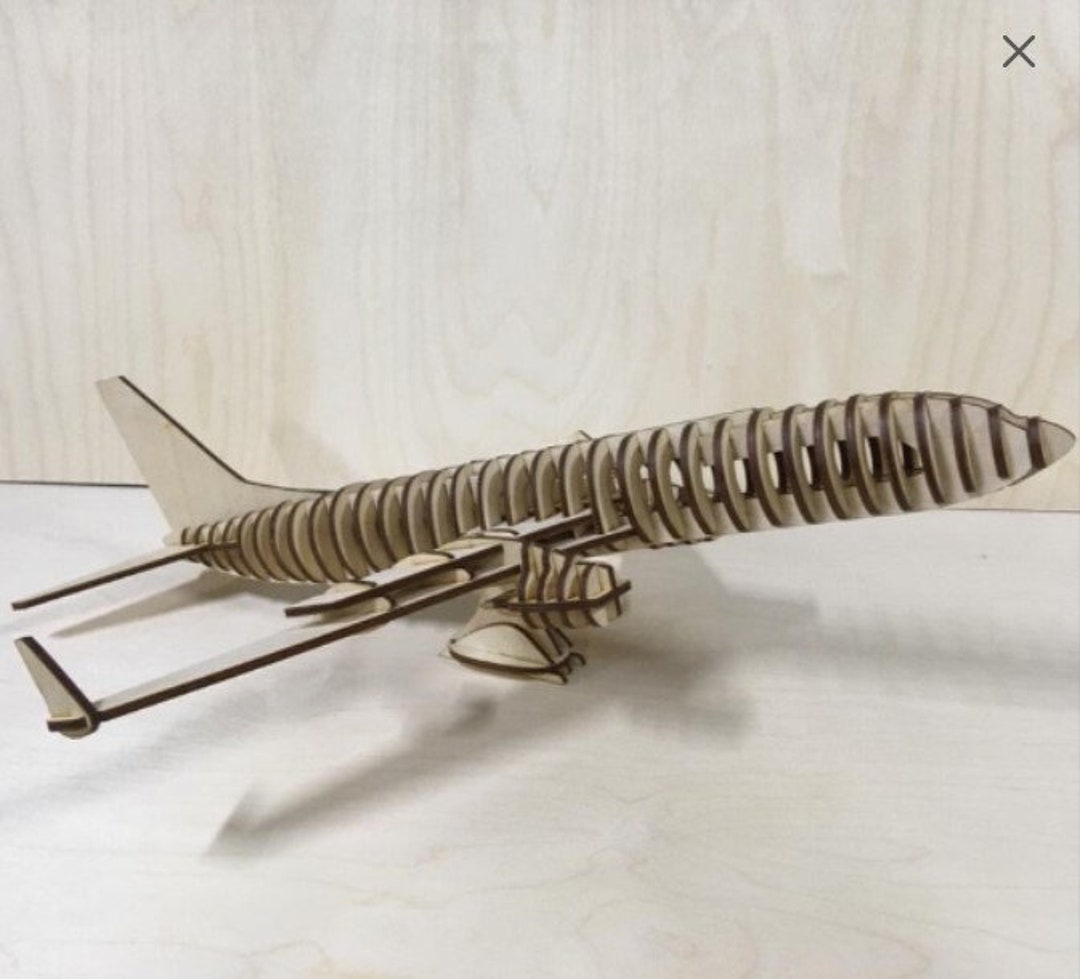 Airplane 3D Model 3D Puzzle Cdr Dxf Svg Vector File Cut Cnc Download ...