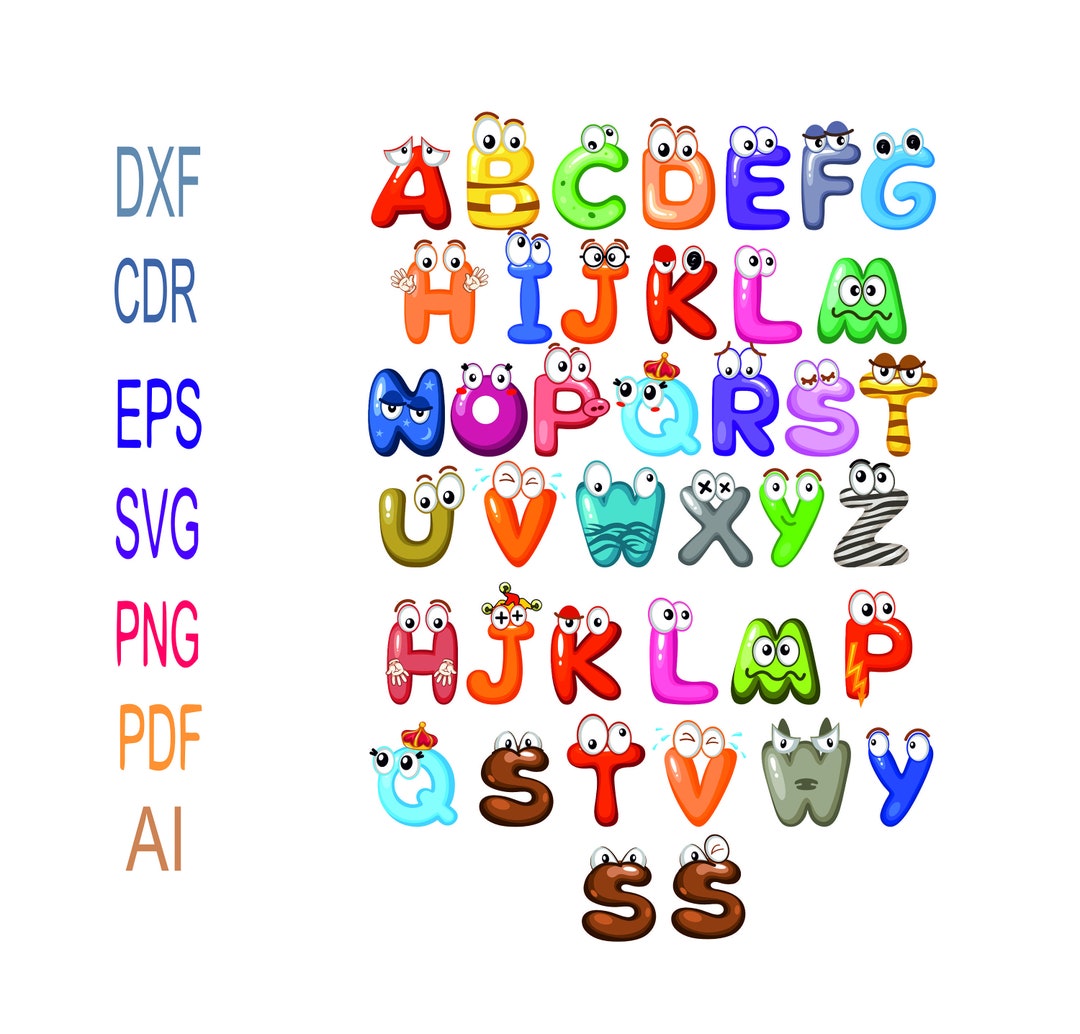 Alphabet for Kids Svg Png Ai Eps Pdf File Vector Design Instant ...
