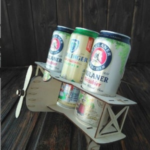 Biplane Wooden Beer Holder 3d Model Puzzle File Svg Cdr Dxf Vector Cnc ...