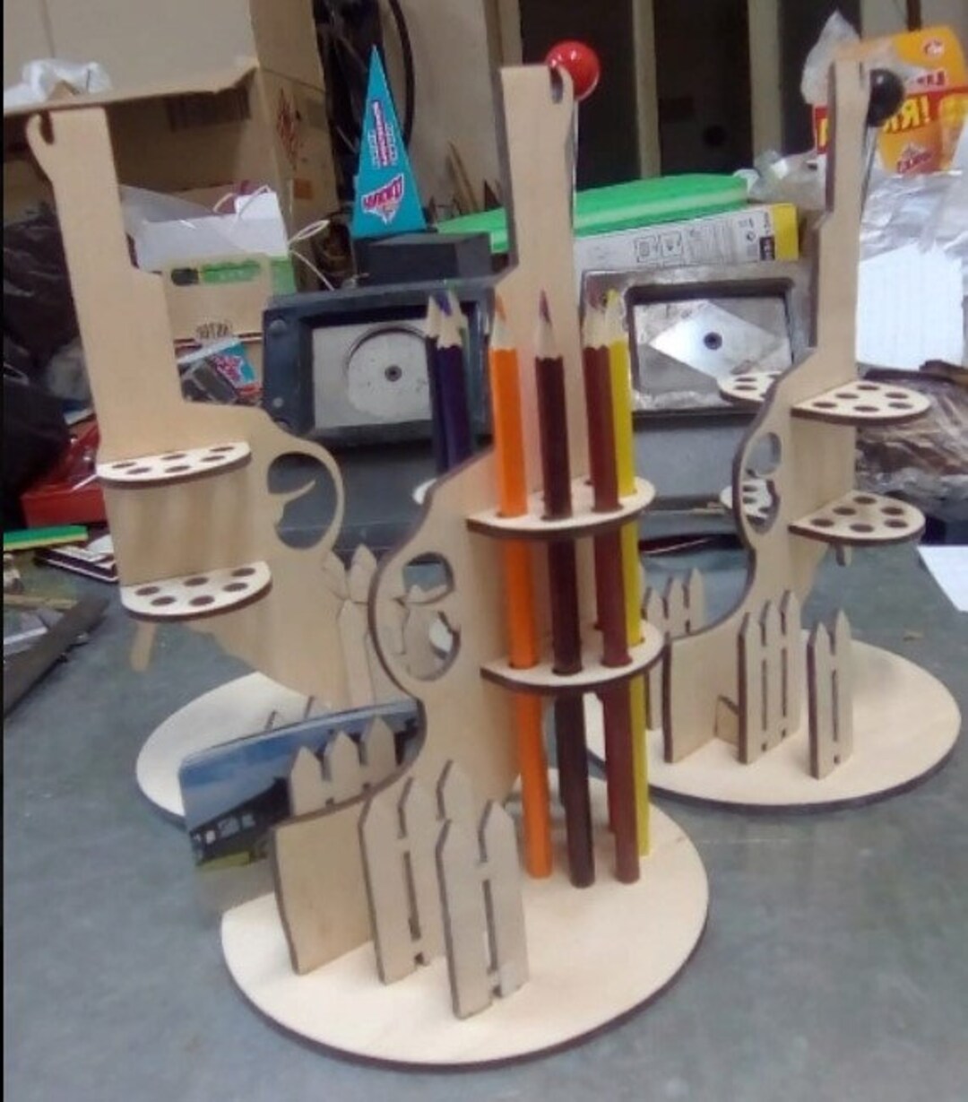 Laser Cut Gun Revolver Pencil Holder 3D Model Puzzle File Cdr Dxf ...