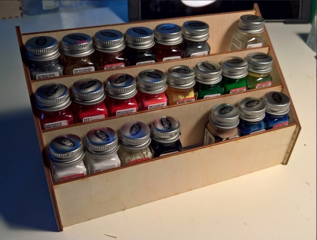 3D Model Testors-square-enamels-paint-rack-3mm Puzzle Cdr Dxf Vector ...