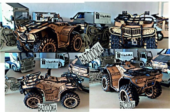 Atv Quad Bike 3D Model 3D Puzzle Atv Quad Bike Svg Cdr Dxf - Etsy