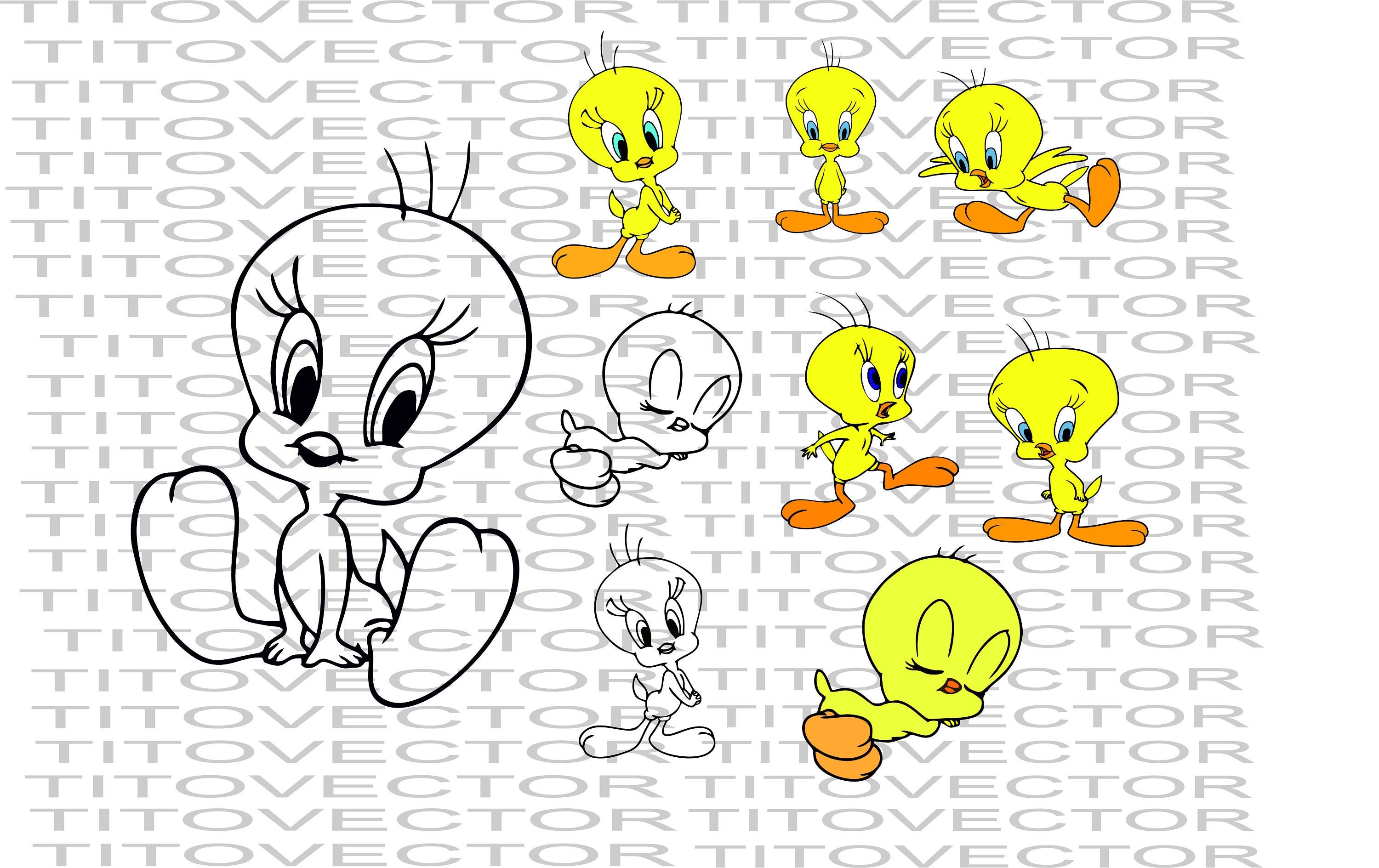 Tweety Svg Cut Files Bundle Tweety Svg Digital Download Tweety - Etsy ...