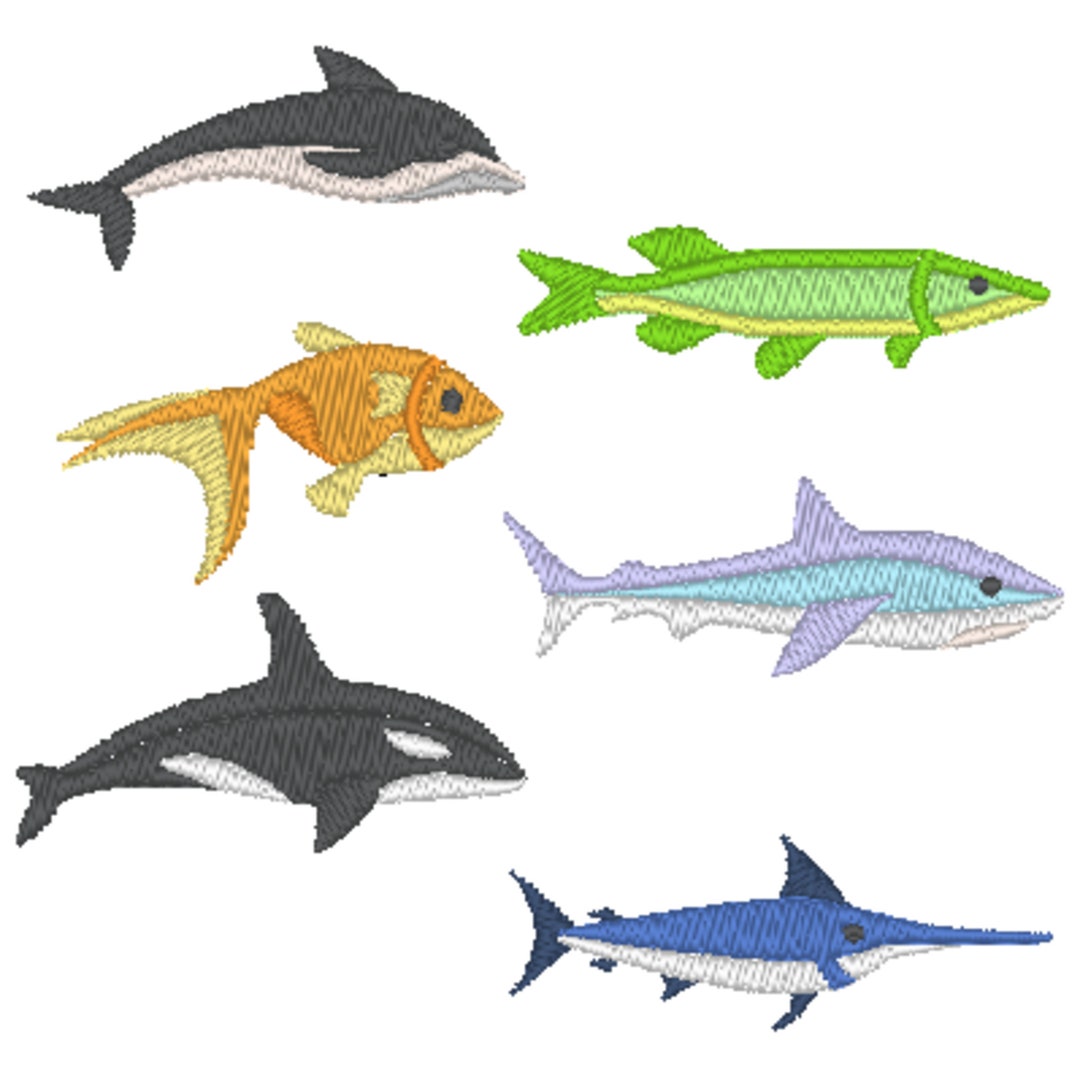 Fish (dolphin, Goldfish, Orca, Pike Fish, Shark, Swordfish) Machine ...
