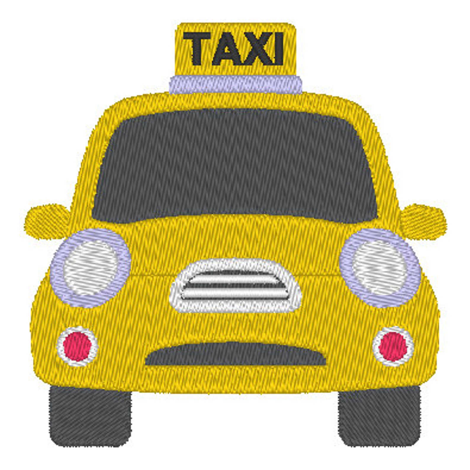 Taxi Car Front Machine Embroidery Design, 1 Design, 3 Sizes, 11 Formats ...