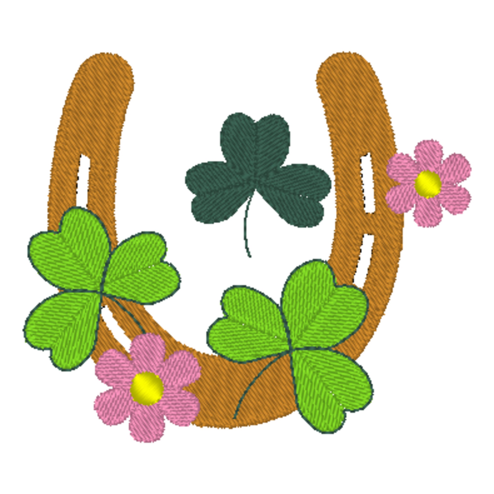Floral Horseshoe Machine Embroidery Design, 1 Design, 3 Sizes, 11 ...