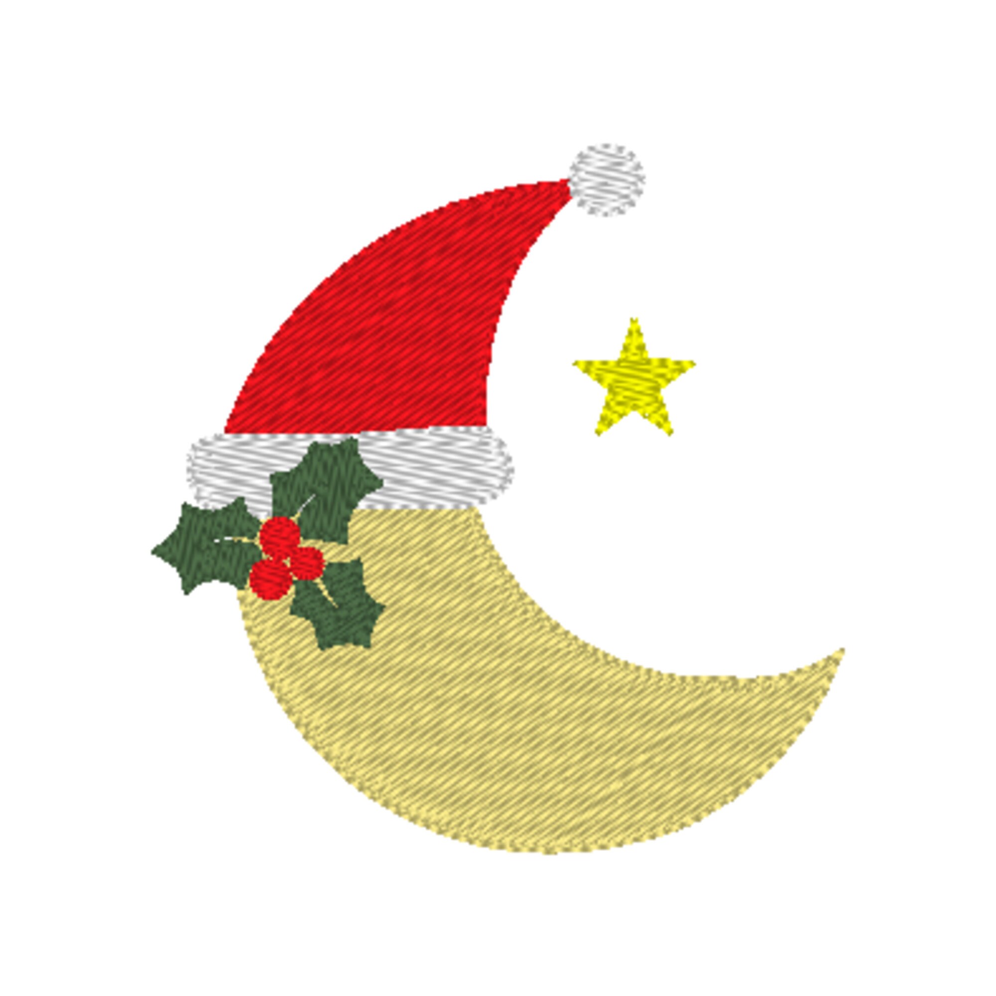 Christmas Moon Embroidery Design 1 Design 3 Sizes 11 - Etsy