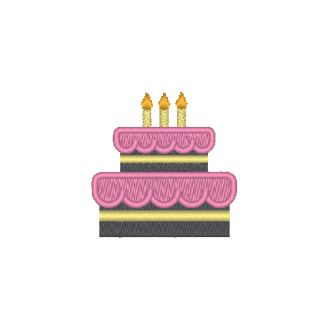Birthday Cake Machine Embroidery Design, 1 Design, 3 Sizes, 11 Formats ...