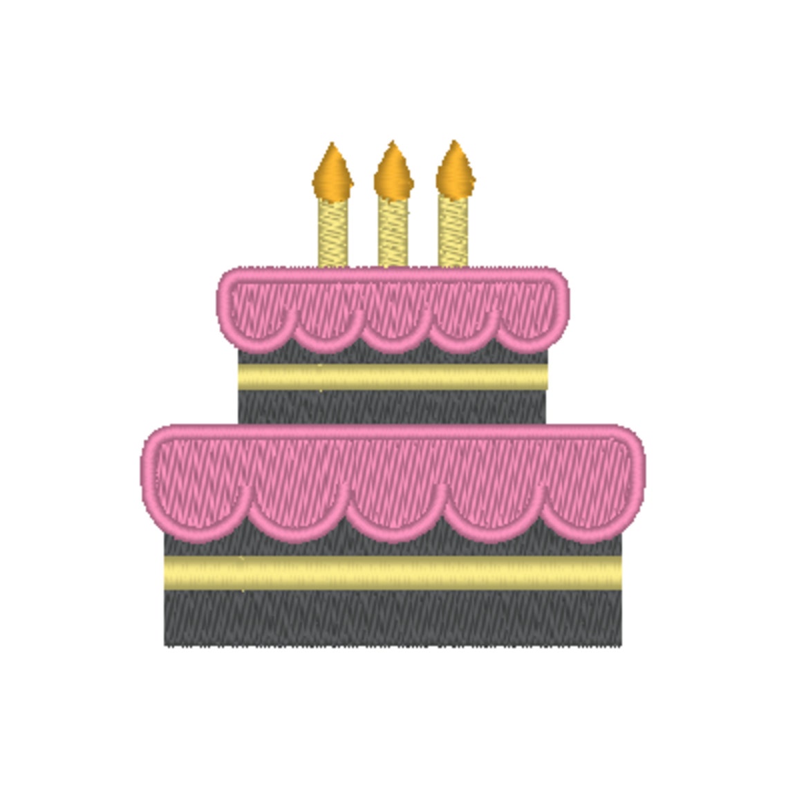 Birthday Cake Machine Embroidery Design, 1 Design, 3 Sizes, 11 Formats ...