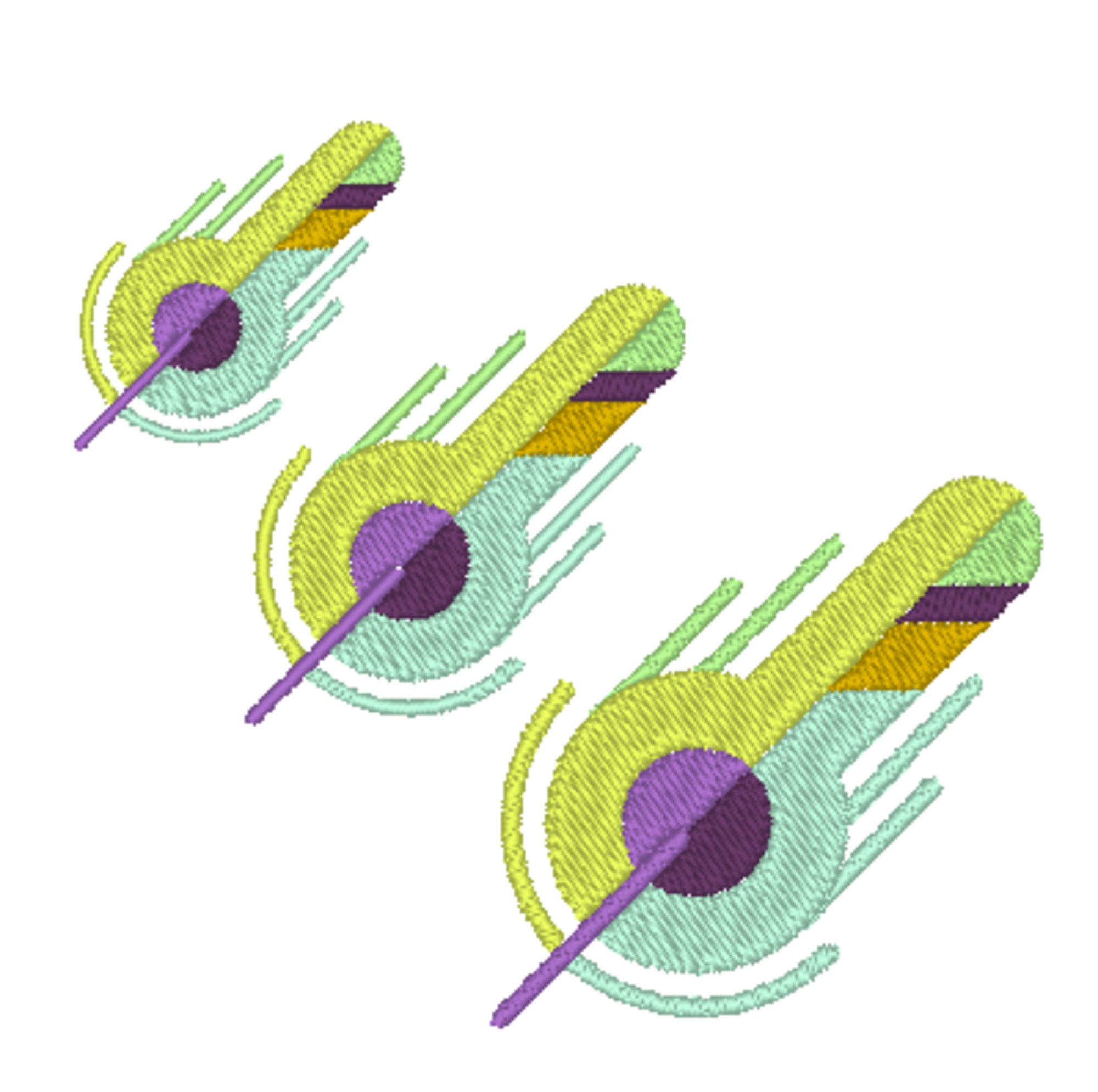 Bird Feather Machine Embroidery Design, 6 Different Designs by 3 Sizes ...