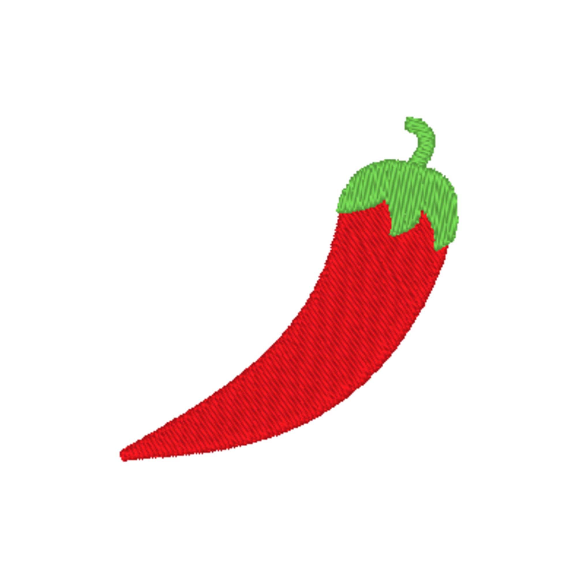 Red Hot Chili Pepper Machine Embroidery Design, 1 Design, 4 Sizes, 11 ...
