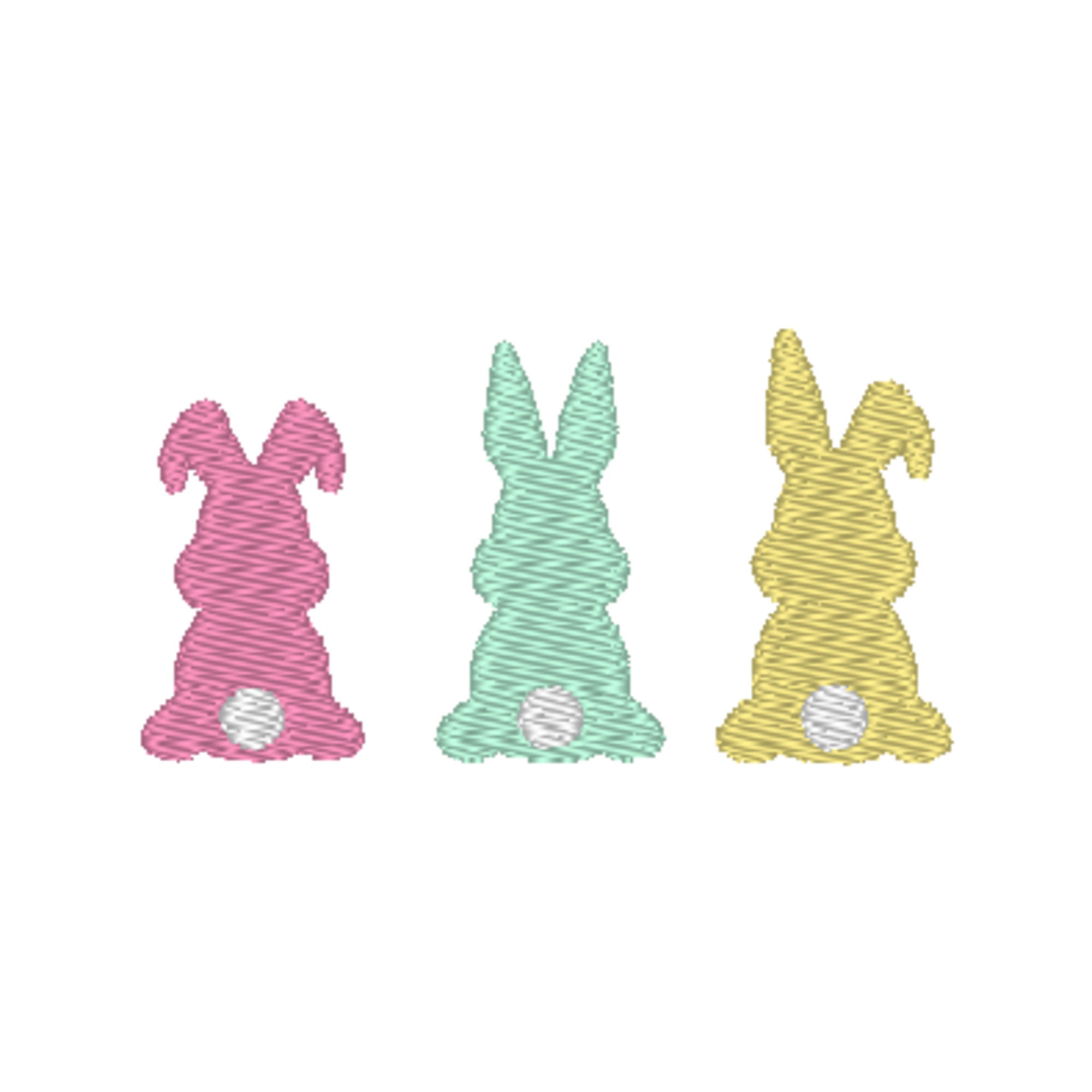 Easter Bunnies Machine Embroidery Design, 1 Design, 3 Sizes, 11 Formats ...