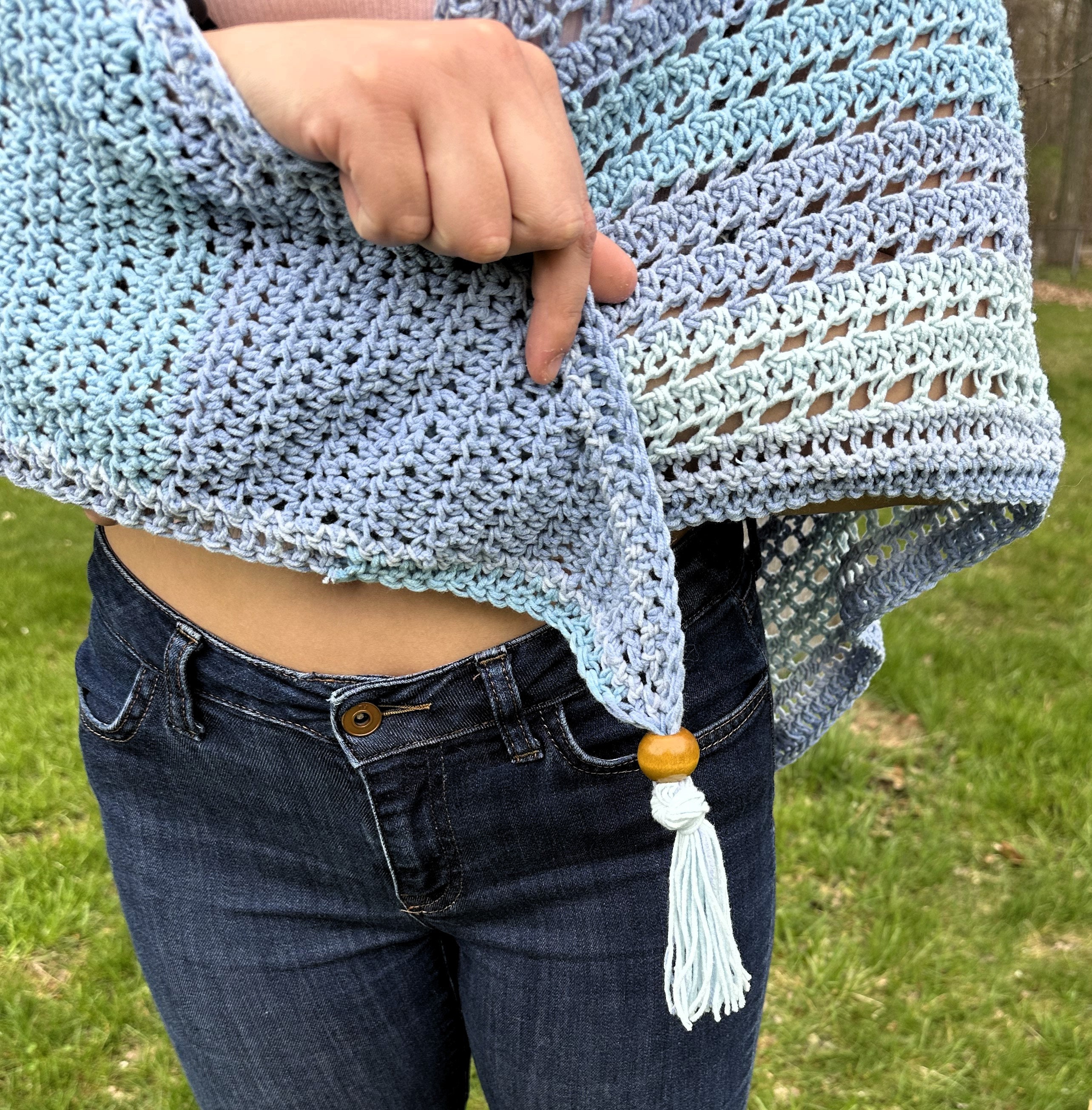 Easy Breezy in Blues Shawl/wrap, Spring/summer - Etsy