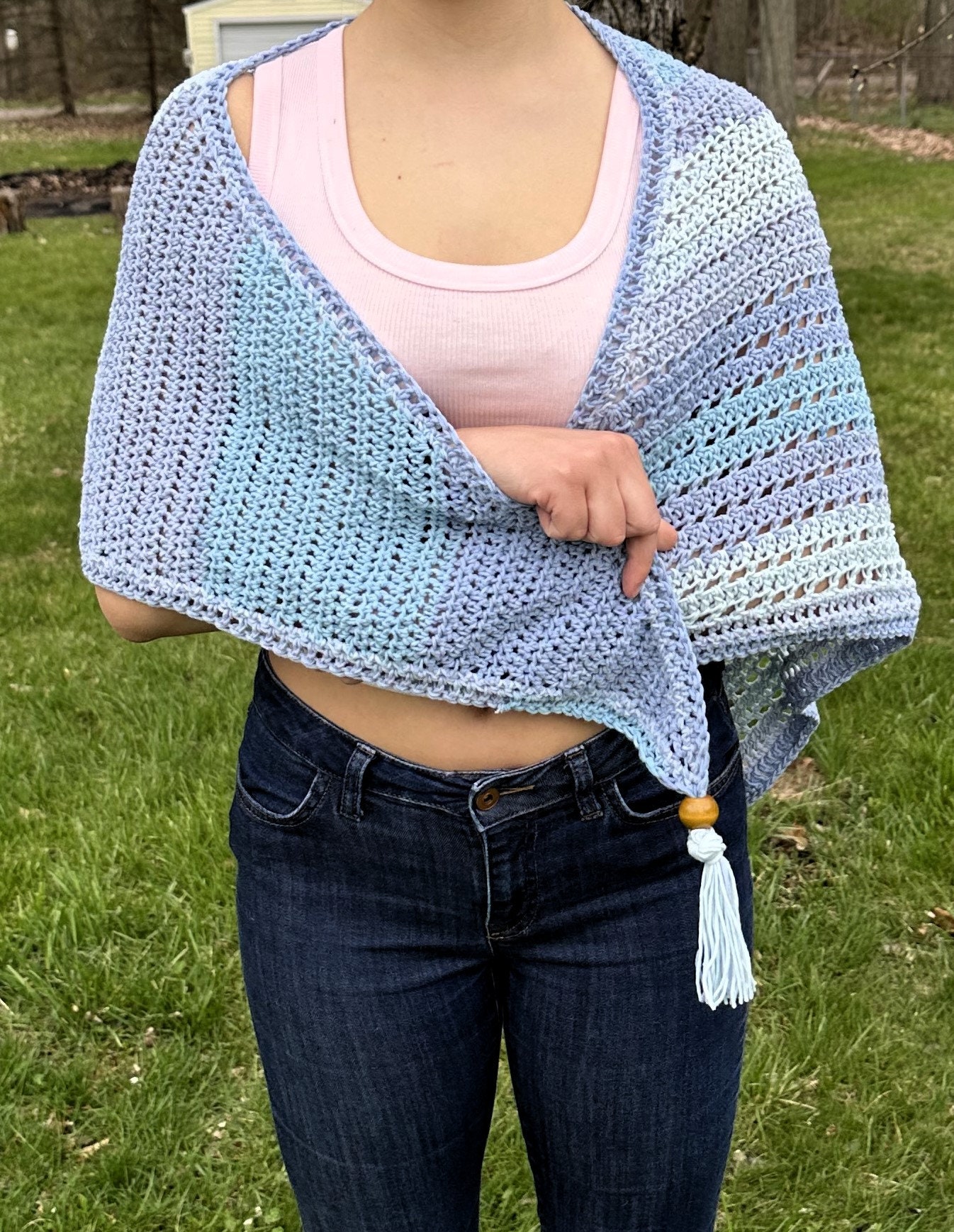 Easy Breezy in Blues Shawl/wrap, Spring/summer - Etsy