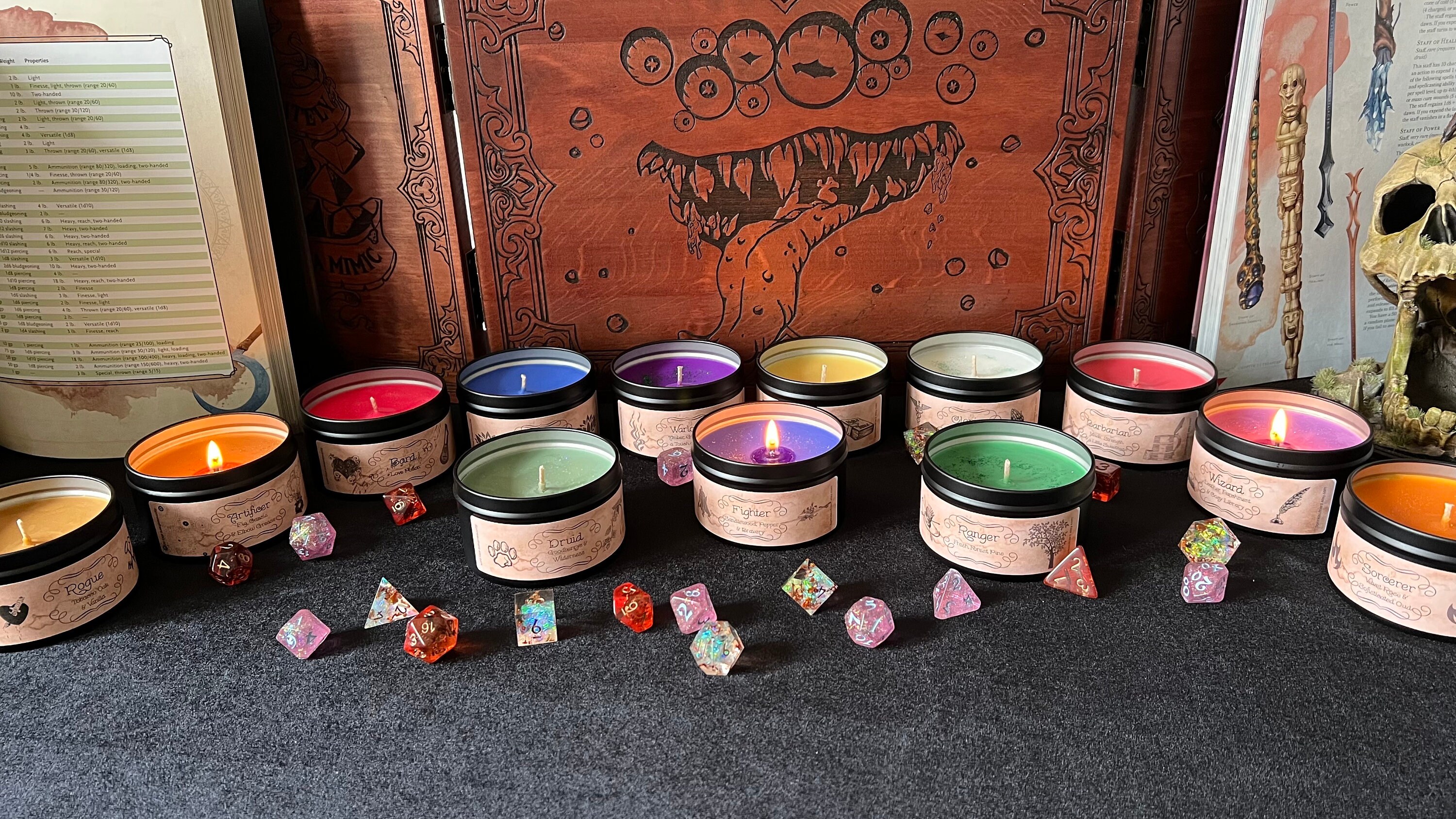 Dungeons & Dragons Class Inspired Candles in Tins, Soy Wax, Highly ...