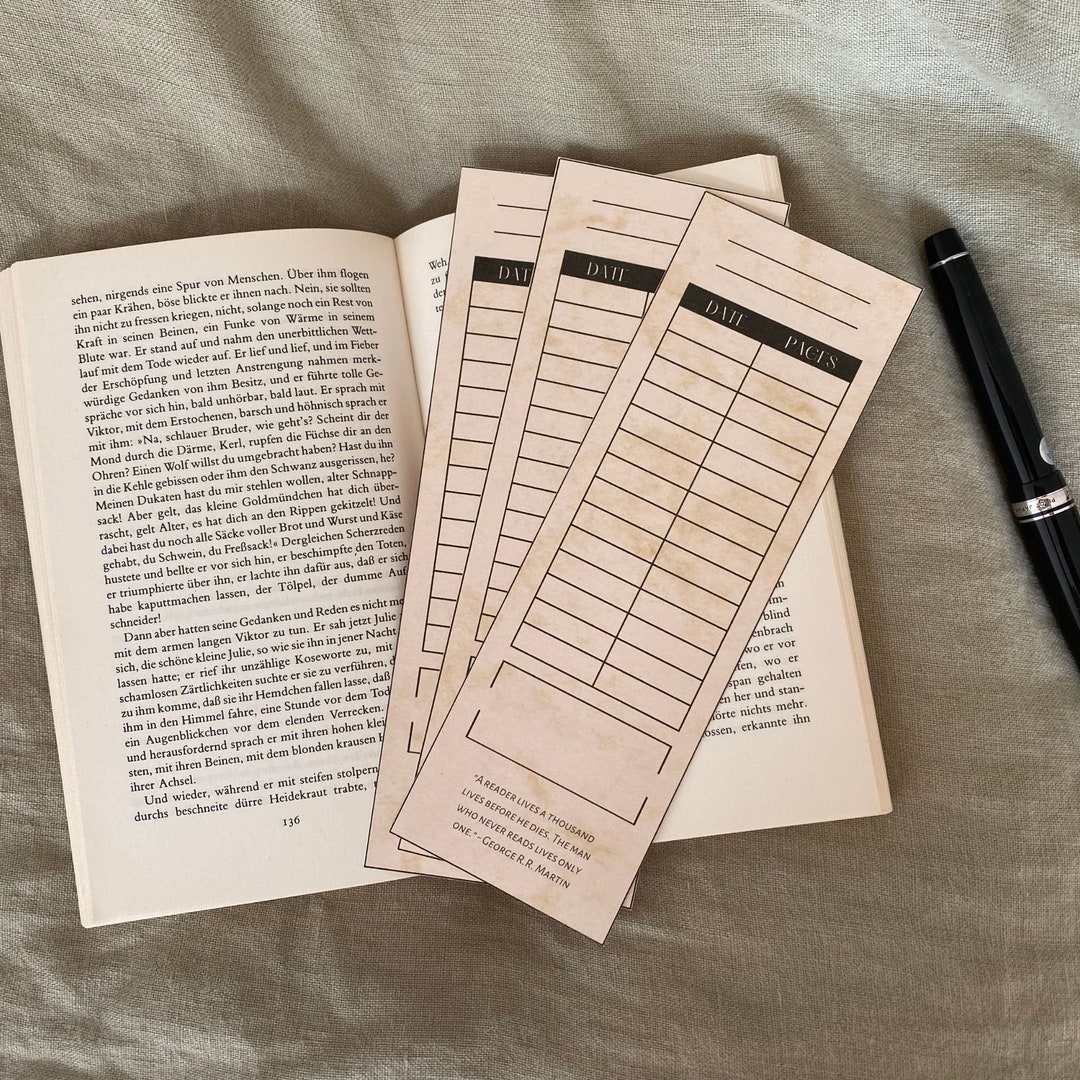 Printable Bookmark Tracker I Reading Journal I Reading Page Tracker I ...