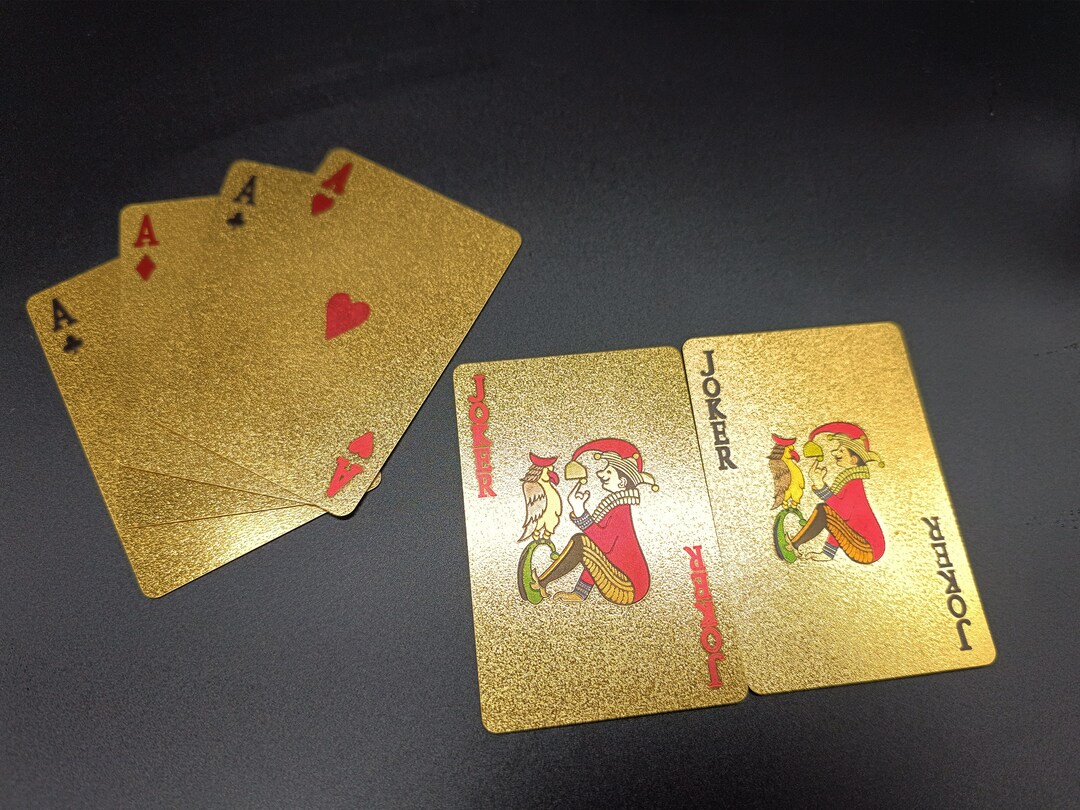 Elegant Gold Poker Playing Cards - Waterproof Deck for Enduring ...