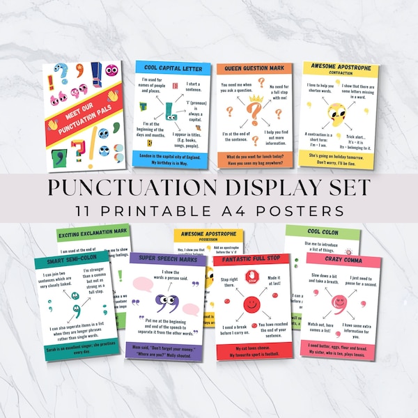 Punctuation Poster - Etsy