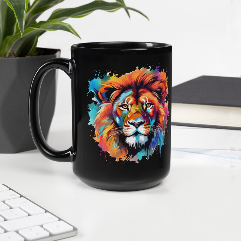 Lion Mug, Lion Art, All Original Best Wildlife Lover's Mug, Colorful ...