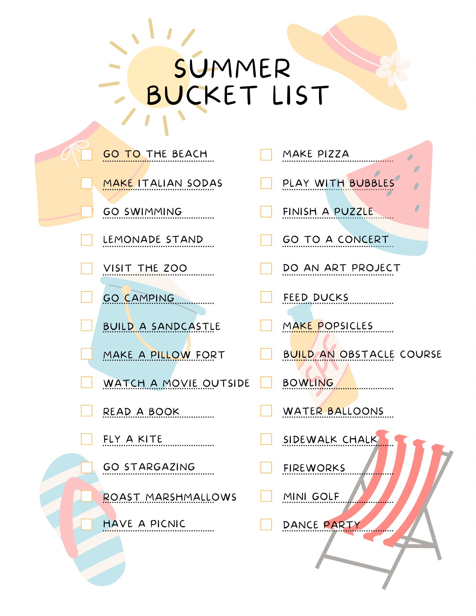 Summer Bucket List for Kids | Summer Activities | School Break | Summer ...