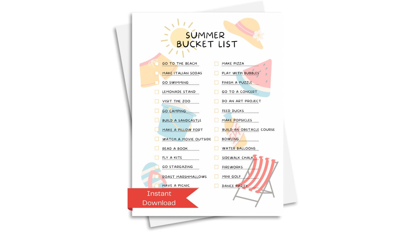 Summer Bucket List for Kids | Summer Activities | School Break | Summer ...